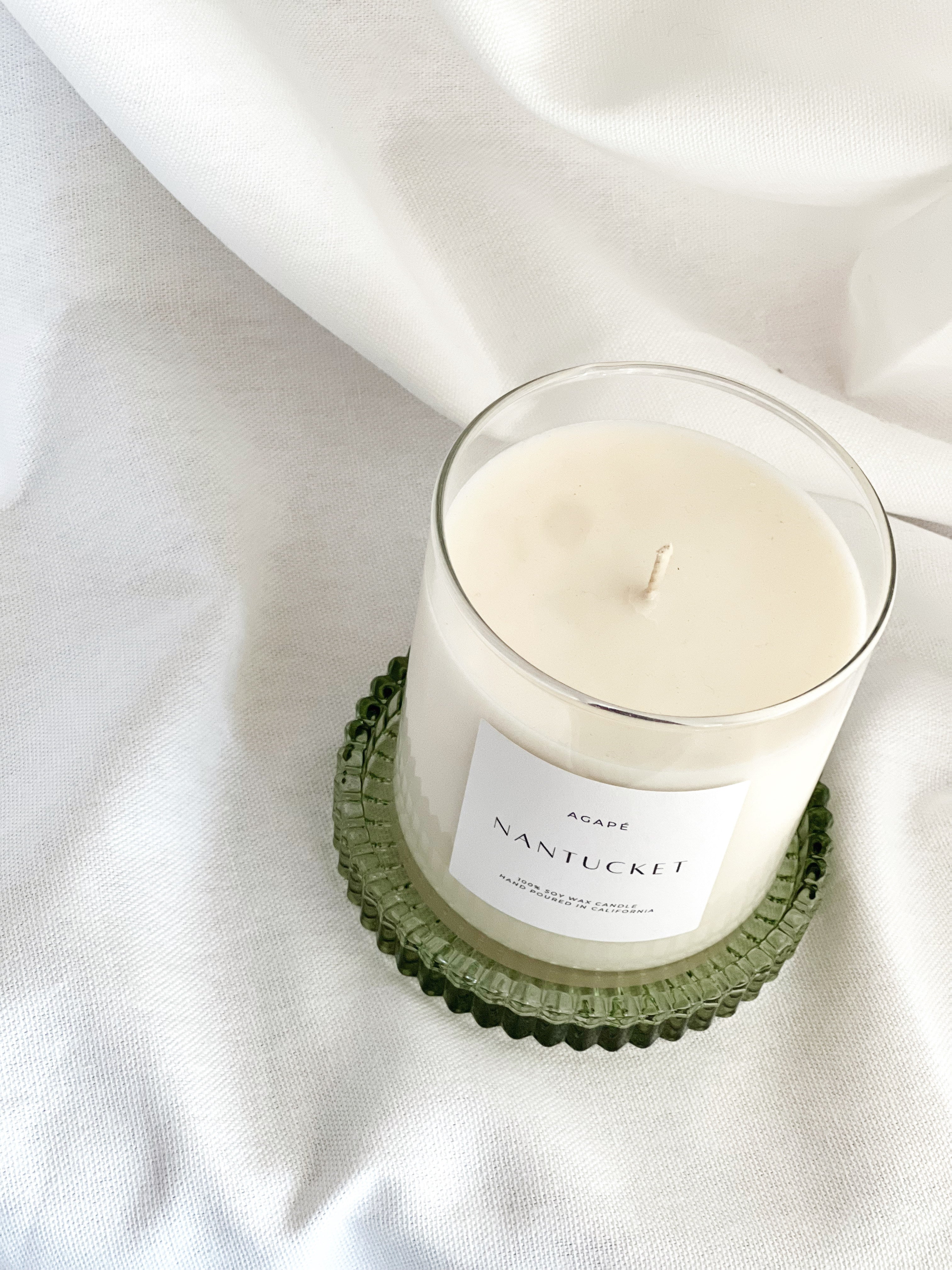 GLASS CANDLE HOLDER (OLLIE GREEN) – Agape Candles